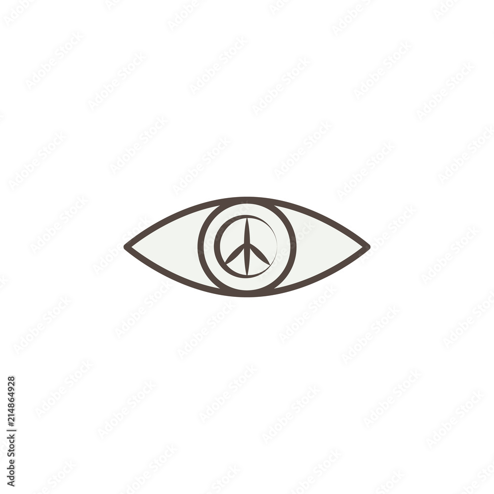 eye with a sign of peace sketch style icon. Element of peace hand drawn ...