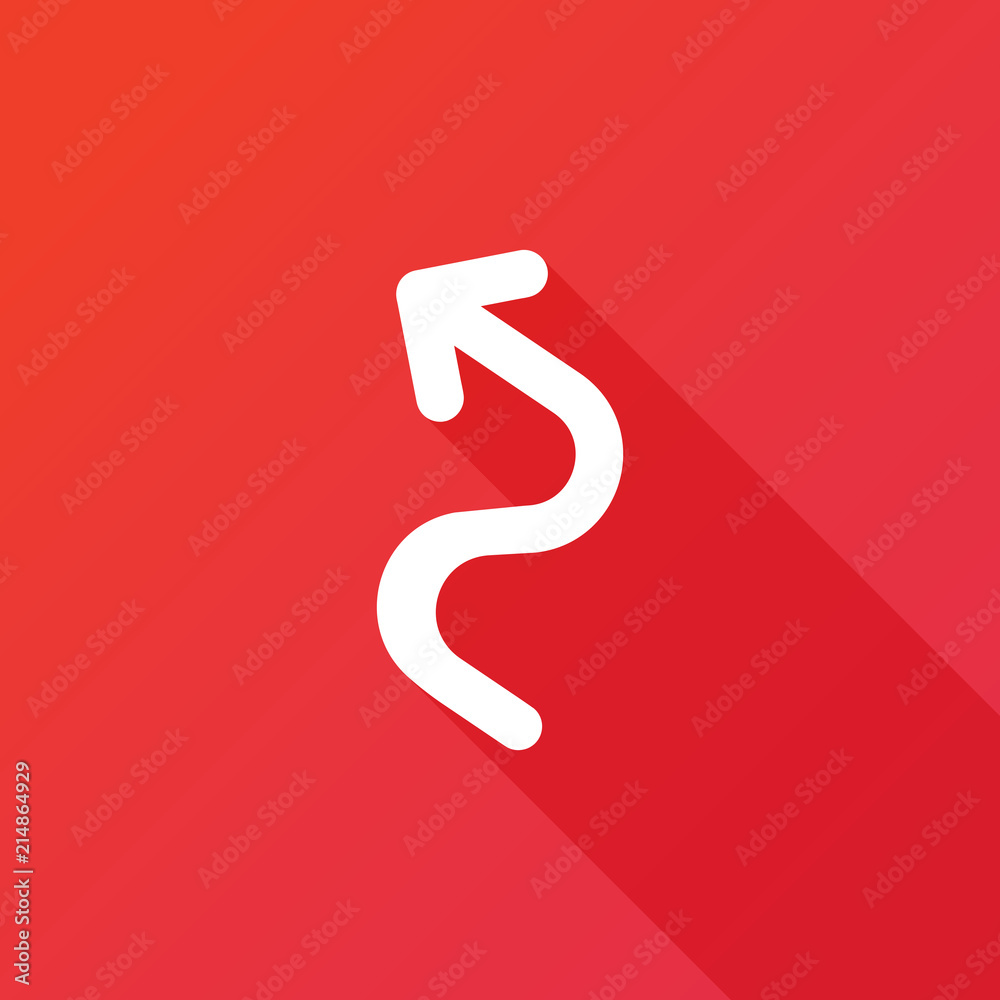 Zig zag upper right arrow icon. Modern design flat style icon with long ...