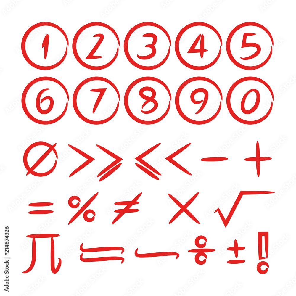 math icons and number Stock Vector | Adobe Stock