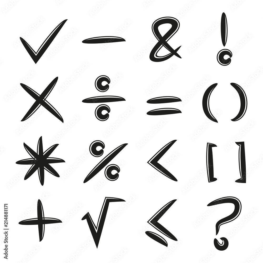 math symbols Stock Vector | Adobe Stock