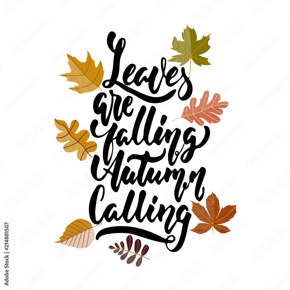 Leaves are falling Autumn calling - hand drawn cozy Fall seasons ...