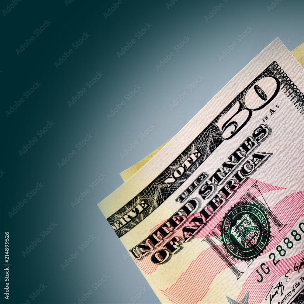 A 50 dollar denomination is made up of stakes in a vignette with copy ...