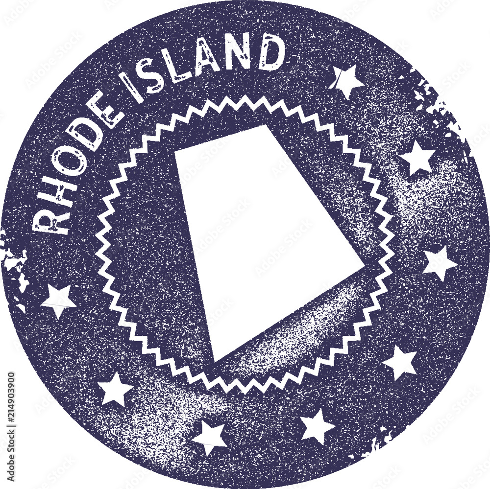 Rhode Island map vintage stamp. Retro style handmade label, badge or ...