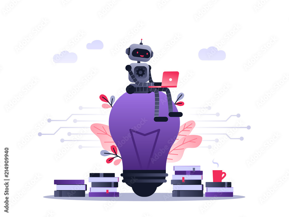 Machine learning algorithm concept with artificial neural network, deep ...