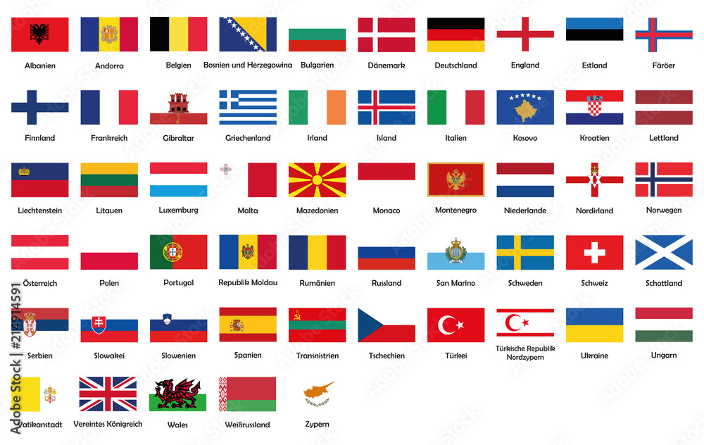 All National Flags Of Europe Stock Vector | Adobe Stock
