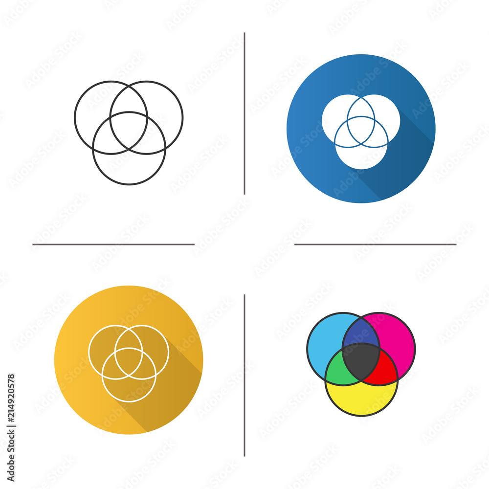 Cmyk or rgb color circles icon Stock Vector | Adobe Stock