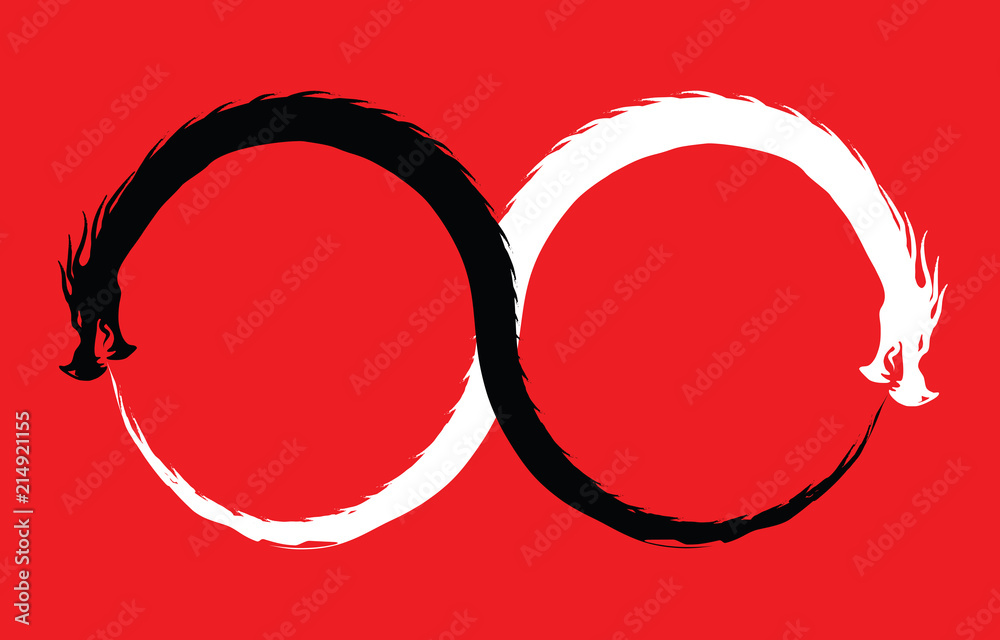 Double Dragon Infinity Symbol Stock Vector | Adobe Stock