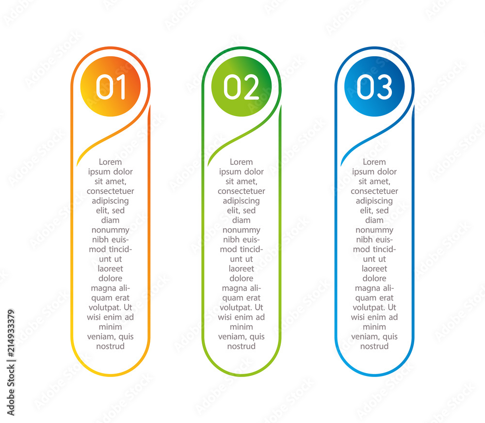 Vertical steps, infographic elements. Outline colorful menu for app ...