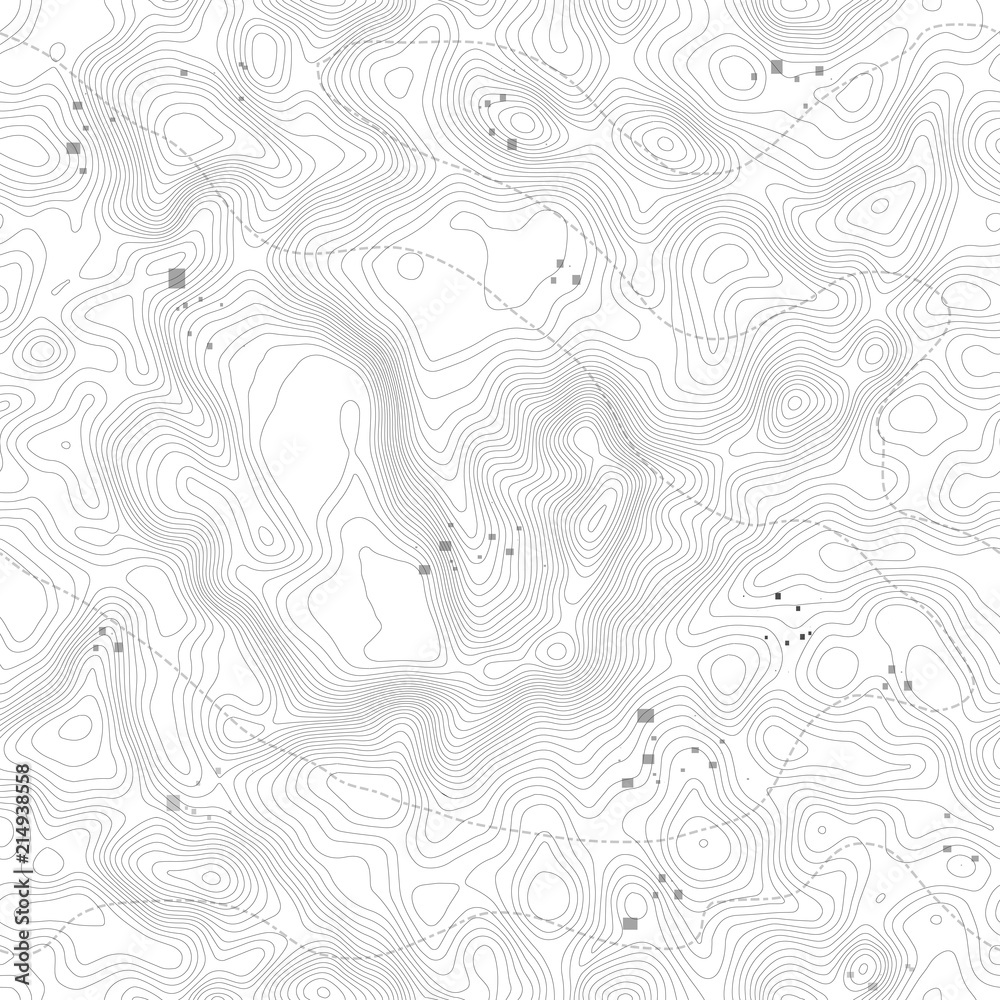 Seamless pattern. Topographic map background with space for copy ...