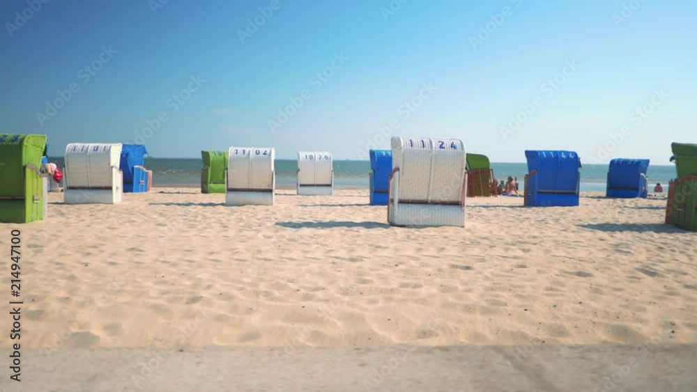 German beach on the North Sea island Föhr. This place is called Wyk and ...