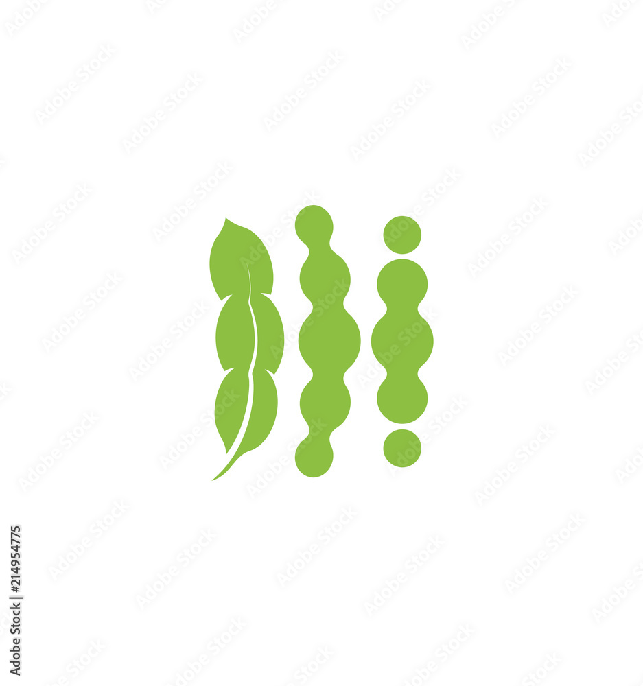Soybeans vector icon Isolated abstract green color beans logo. Nature ...