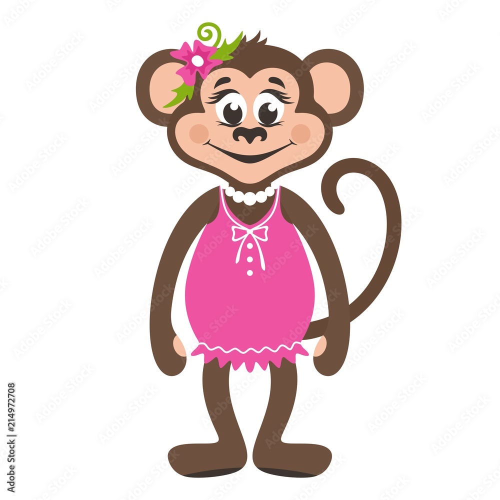 Girl Monkey Cartoon Clip Art