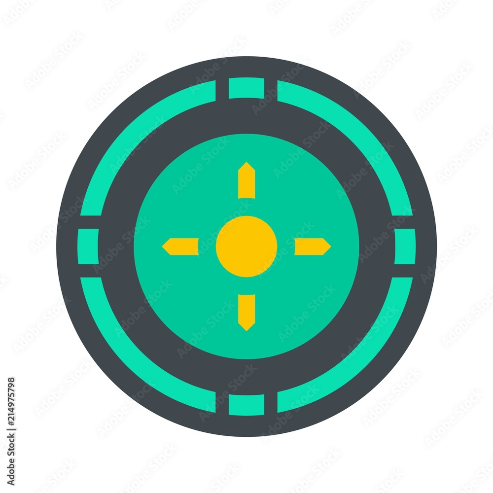Reticle target icon. Flat illustration of reticle target vector icon ...
