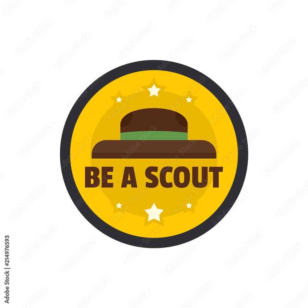Be a scout hat logo. Flat illustration of be a scout hat vector logo ...