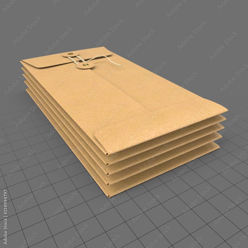 Long tied envelopes Stock 3D asset | Adobe Stock