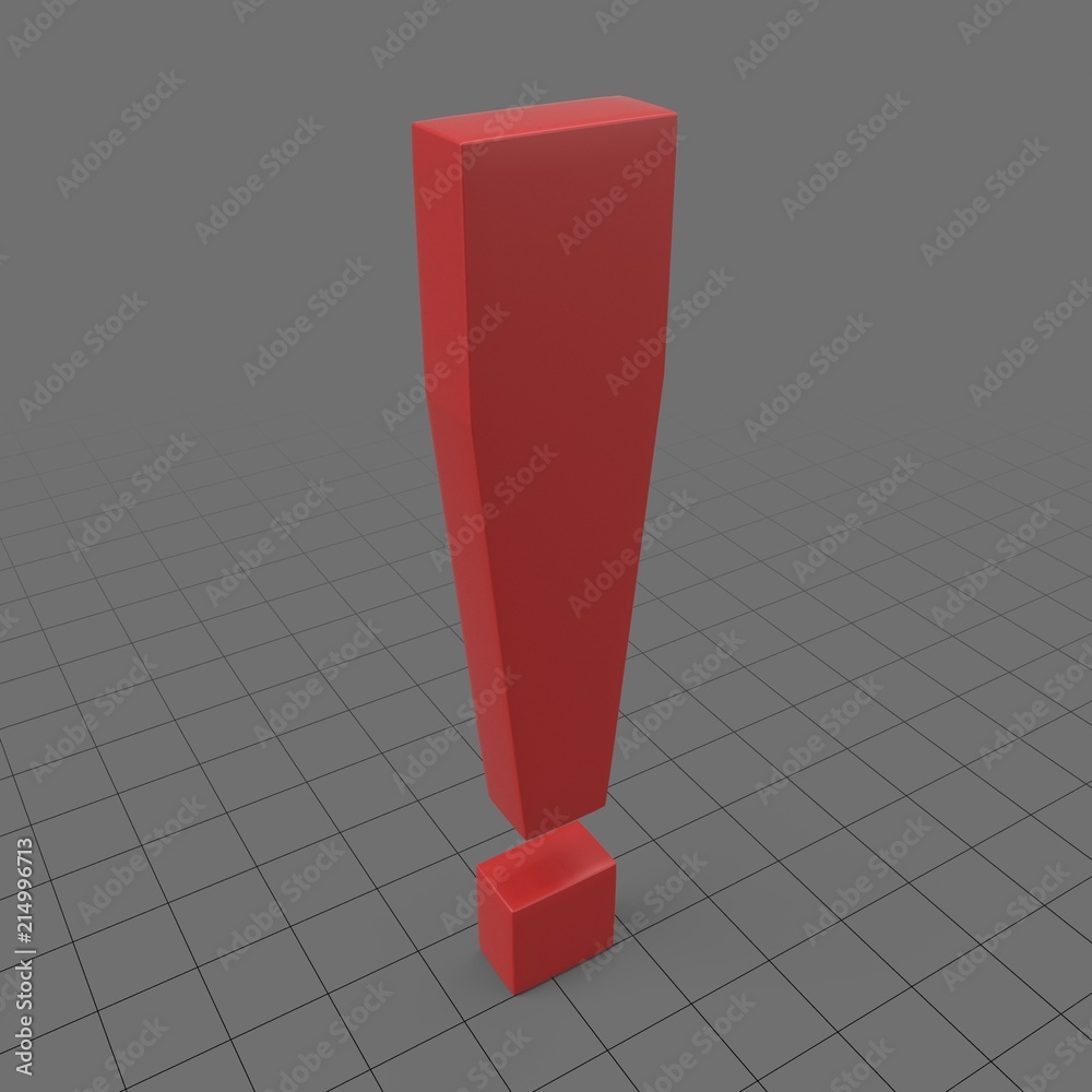 Exclamation point Stock 3D asset | Adobe Stock