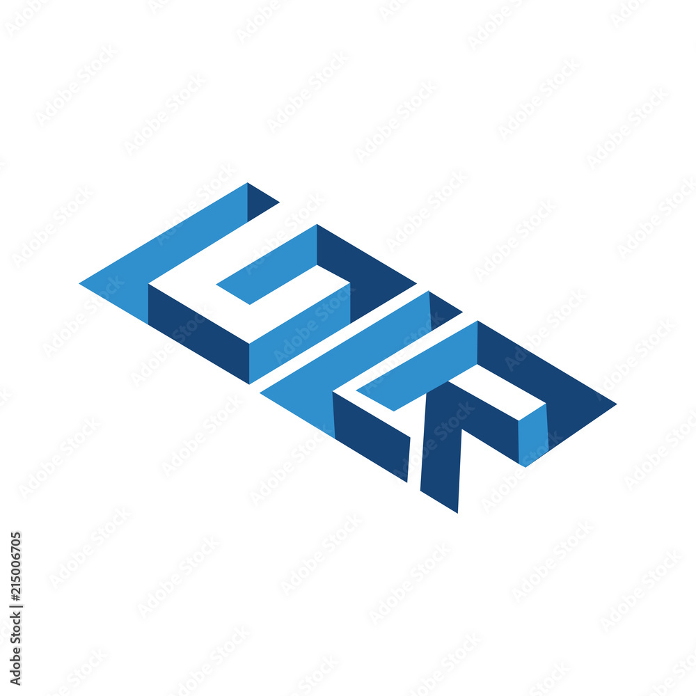 G L R Initial Letter three dimension Logo vector element Stock Vector ...