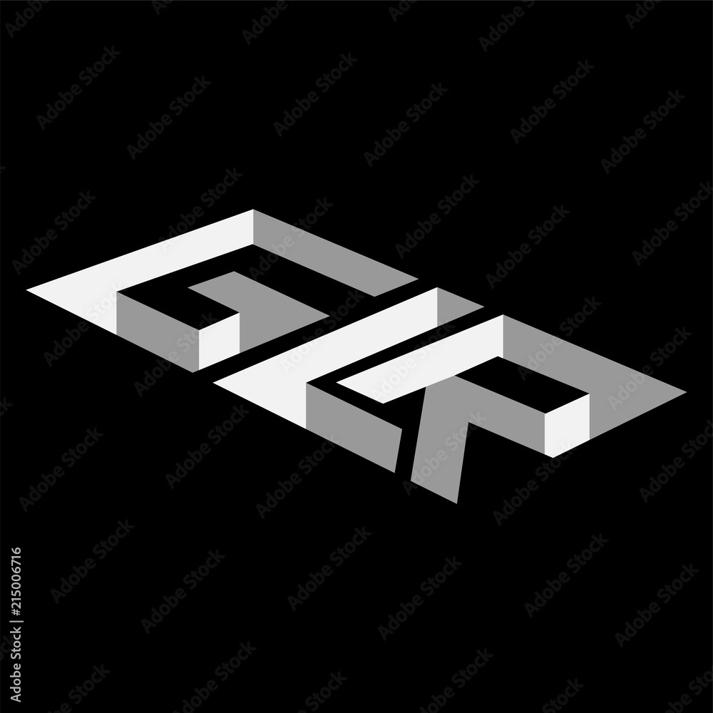 G L R Initial Letter three dimension Logo vector element Stock Vector ...