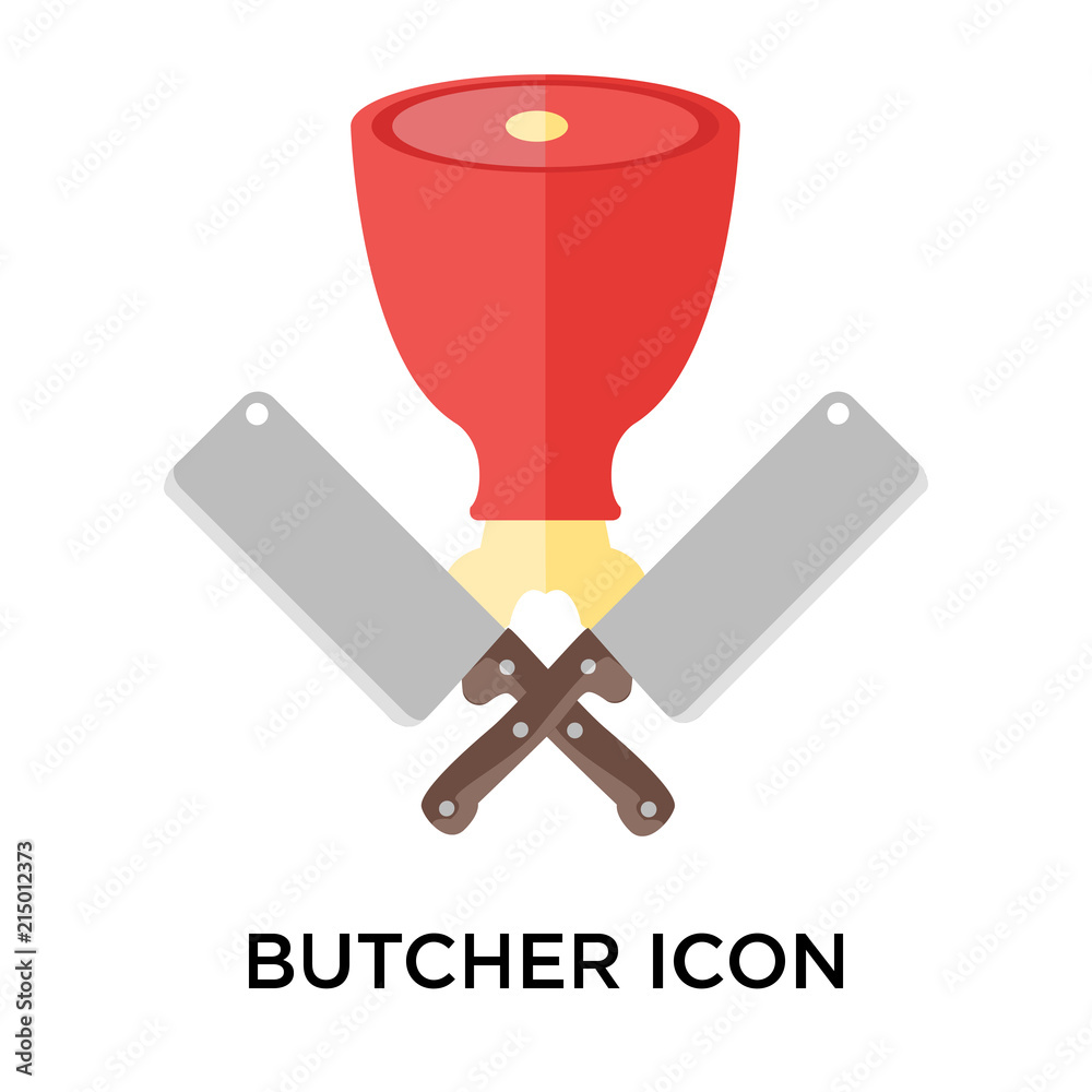 butcher icons isolated on white background. Modern and editable butcher ...