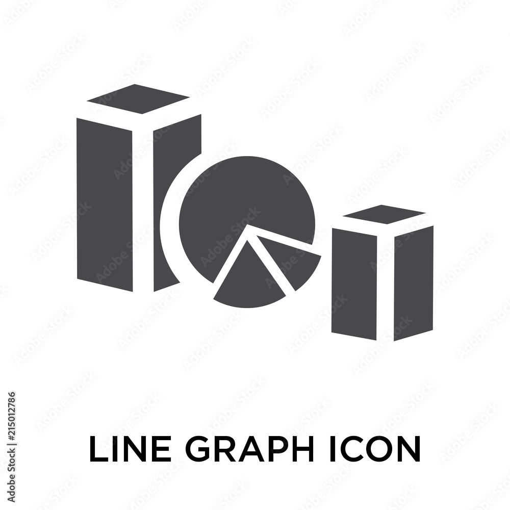 Line graph icon vector sign and symbol isolated on white background ...