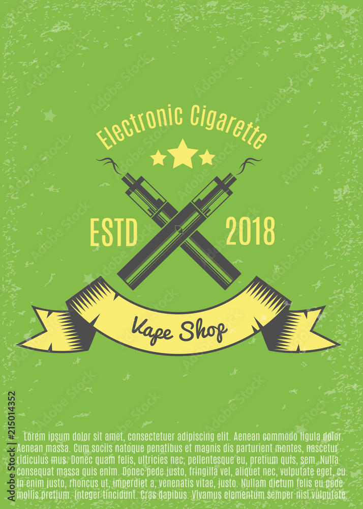 Poster For Vape Shop.Vintage color emblem.Vector illustration Stock ...