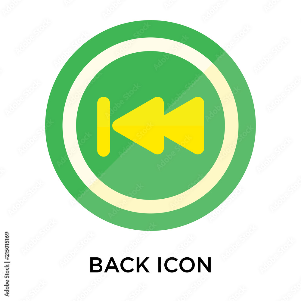 Back icon vector sign and symbol isolated on white background, Back ...
