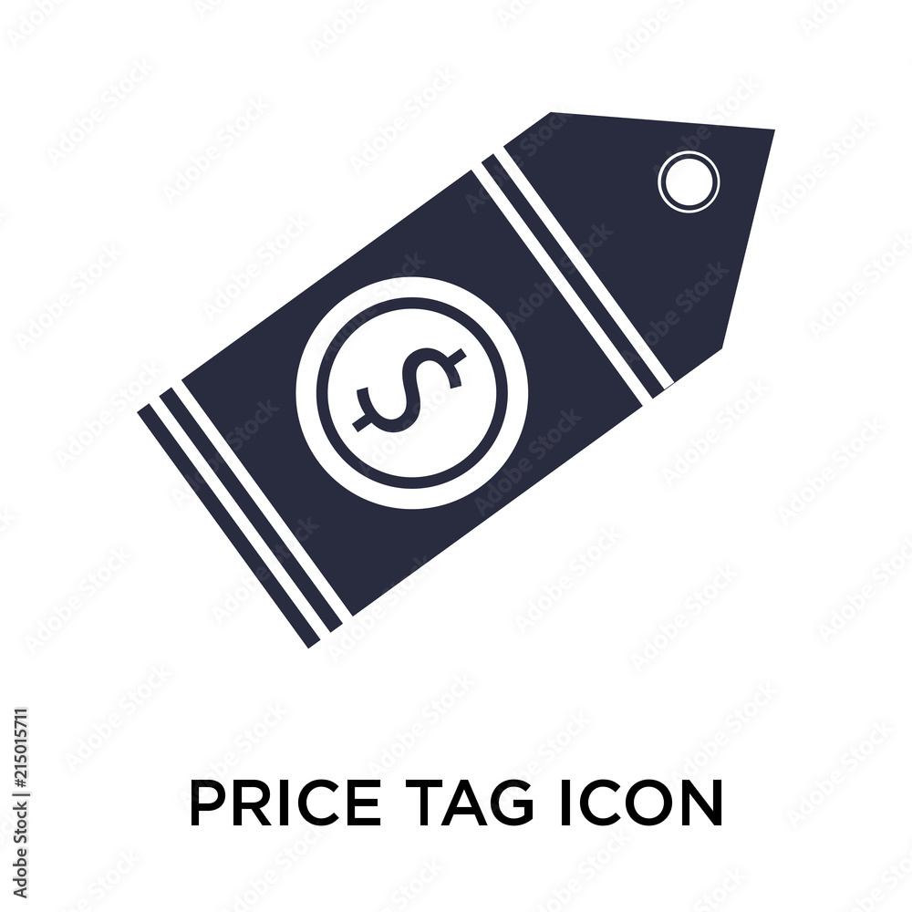 Price tag icon vector sign and symbol isolated on white background ...