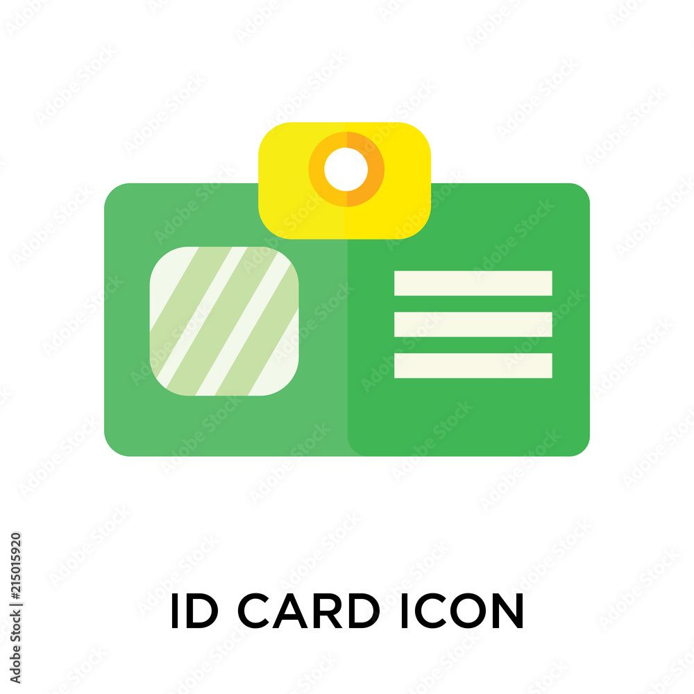 Id card icon vector sign and symbol isolated on white background, Id ...