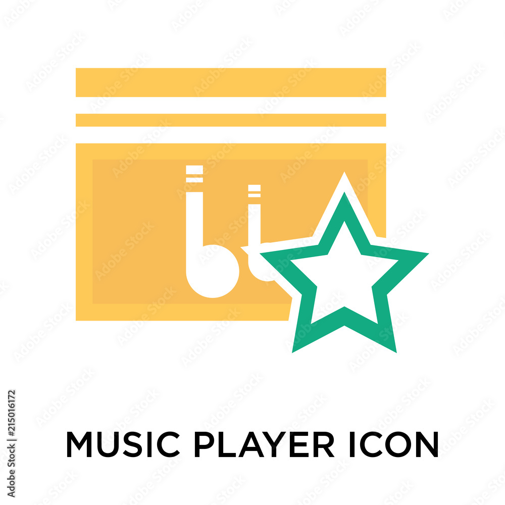 Music player icon vector sign and symbol isolated on white background ...