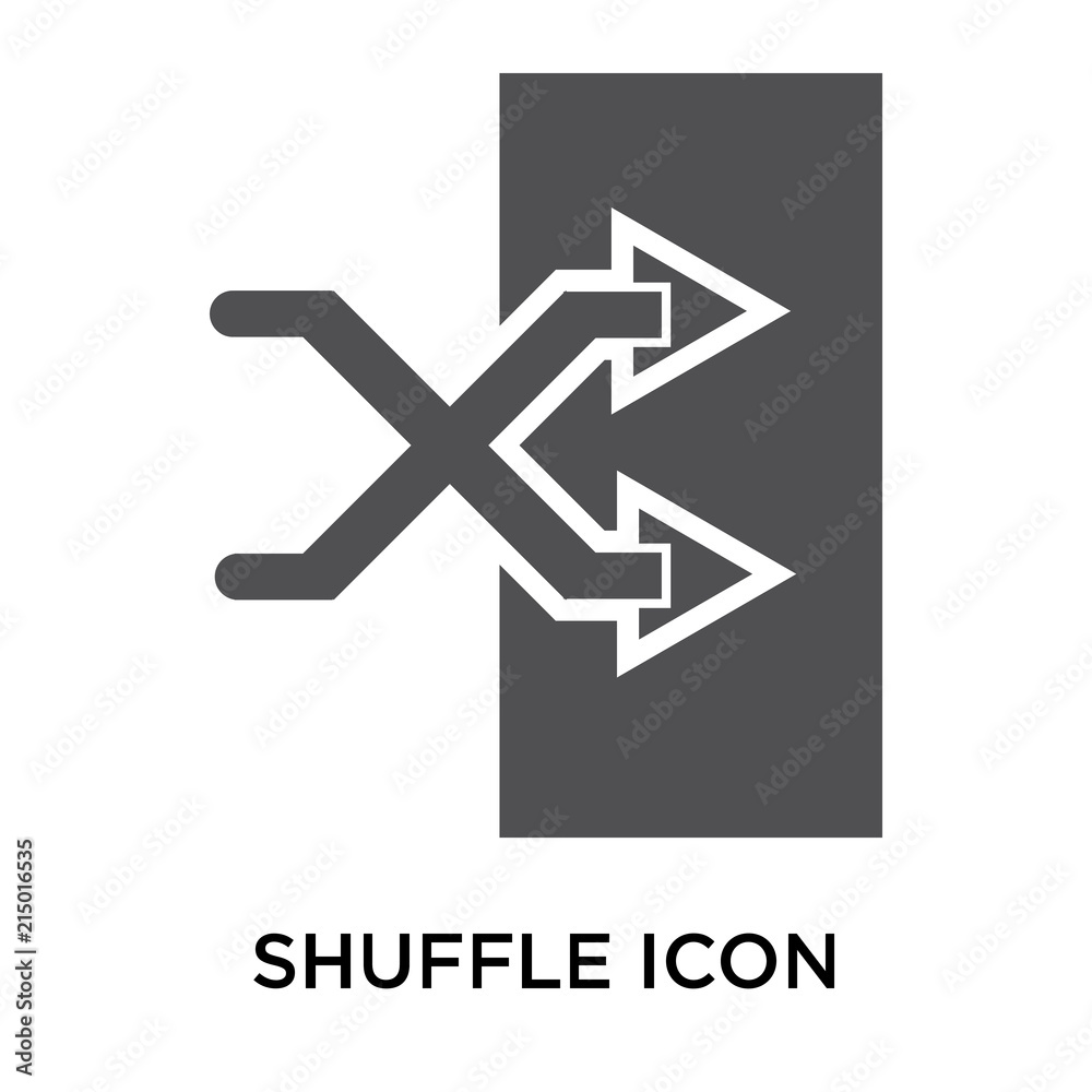 Shuffle icon vector sign and symbol isolated on white background ...