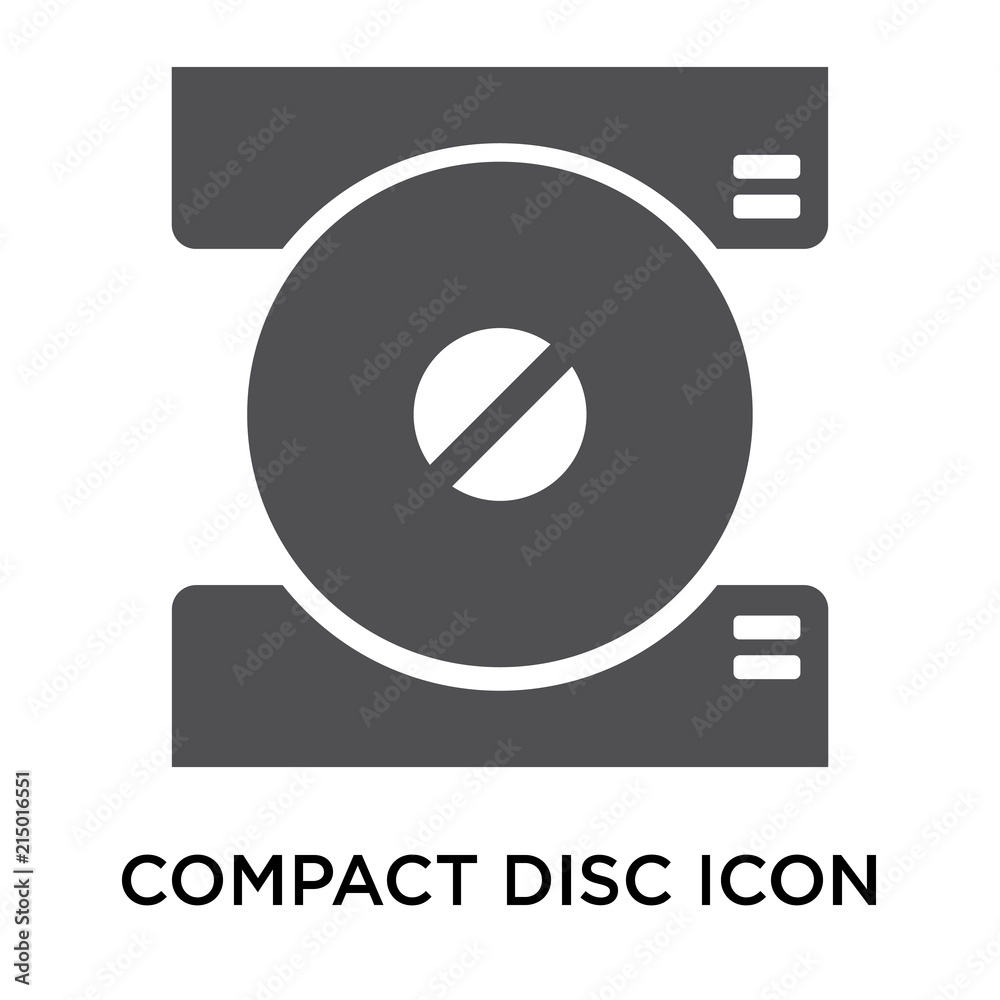 Compact disc icon vector sign and symbol isolated on white background ...