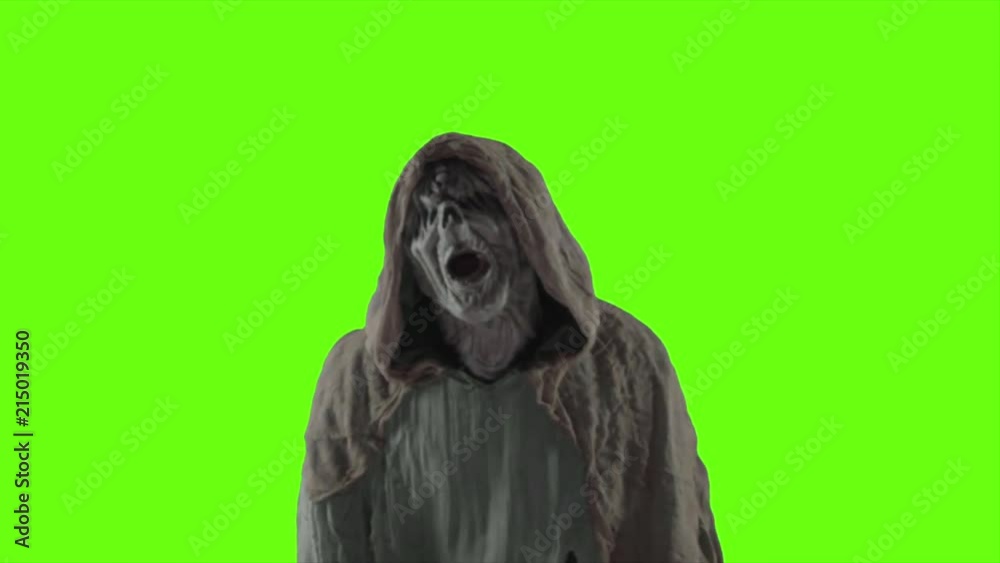 A scary monster with a green screen background. Stock Video | Adobe Stock