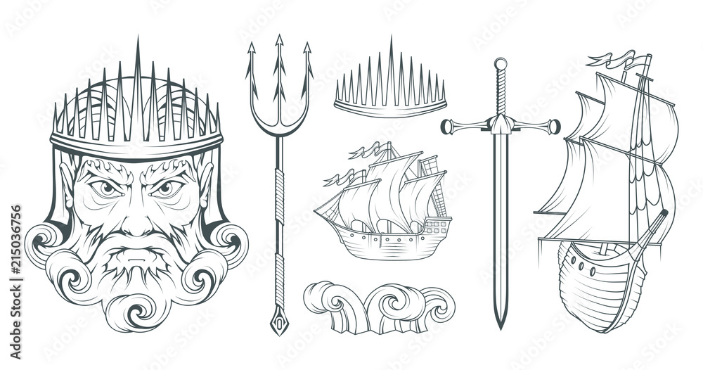 Poseidon - Ancient Greek supreme sea god. Greek mythology. Neptune ...