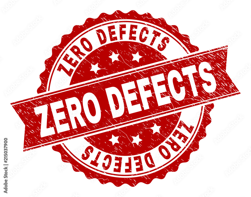 ZERO DEFECTS seal print with corroded texture. Rubber seal imitation ...