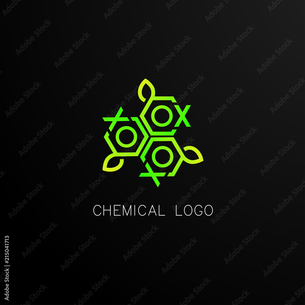 chemical logo concept, abstract logo, sign, symbol or mark for chemical ...