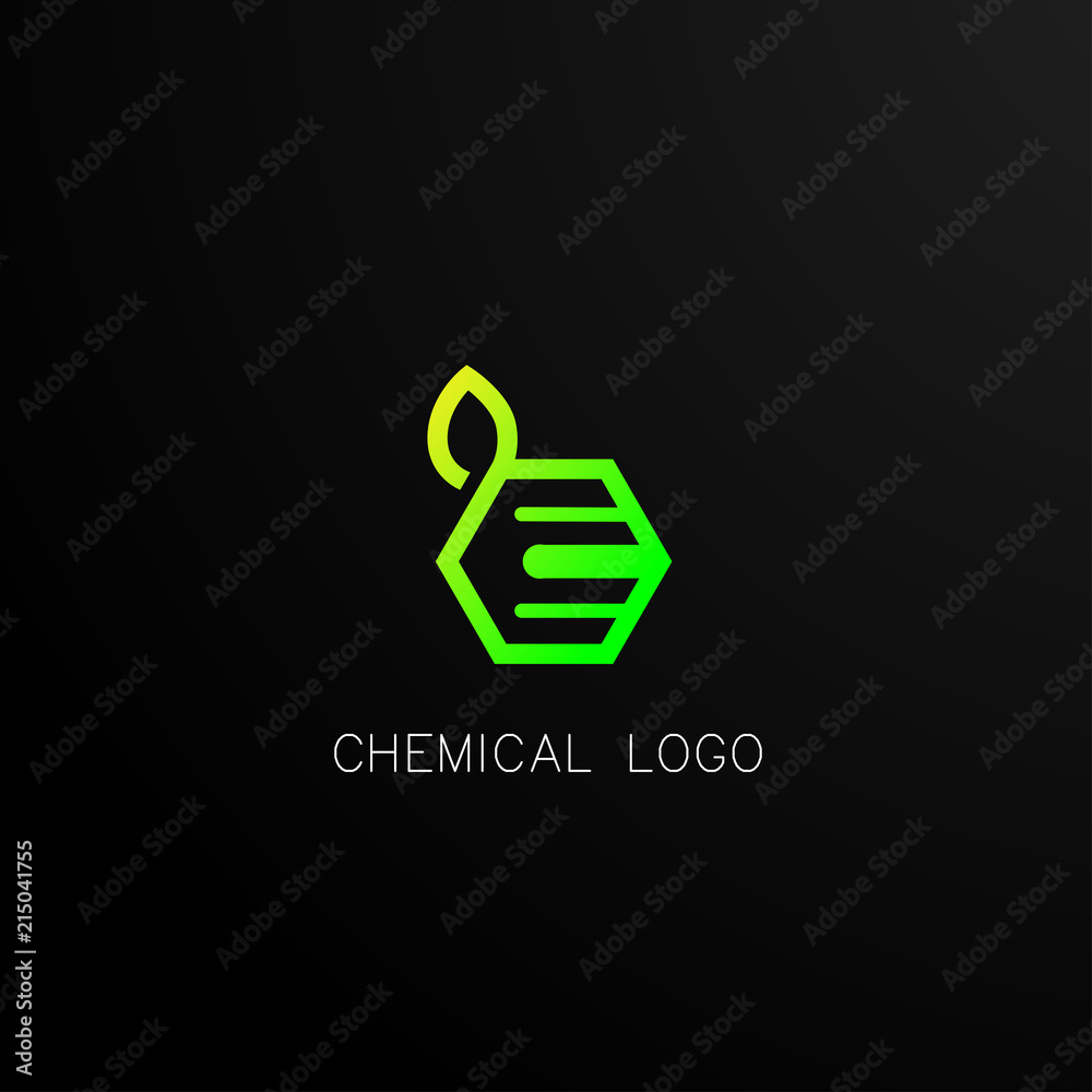 chemical logo concept, abstract logo, sign, symbol or mark for chemical ...