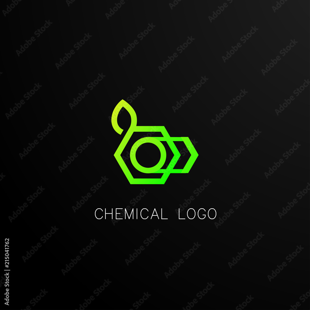 chemical logo concept, abstract logo, sign, symbol or mark for chemical ...