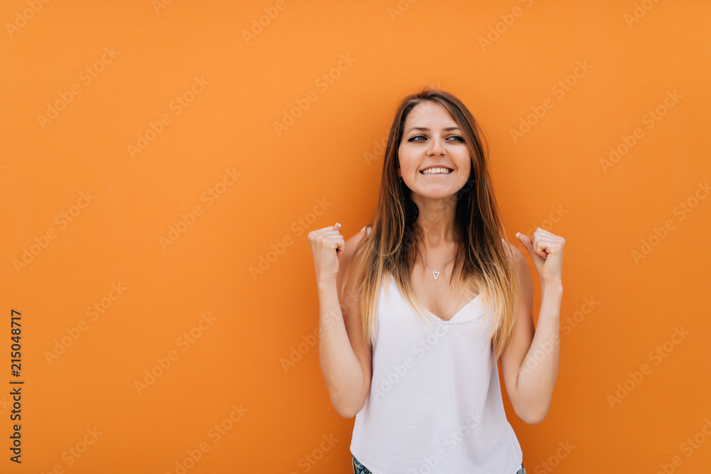 I won. Winning success happy woman celebrating being a winner. Dynamic ...