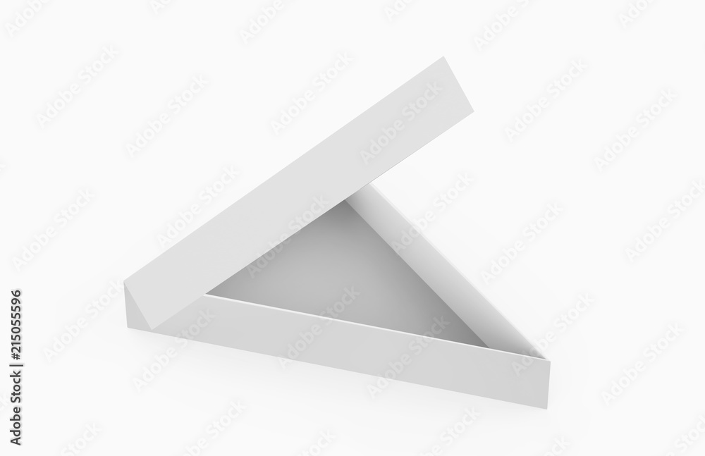 Pizza Slice Box Packaging Mock up On Isolated White Background, 3D ...