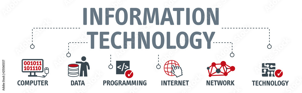 Banner information technology vector illustration concept wit icons ...
