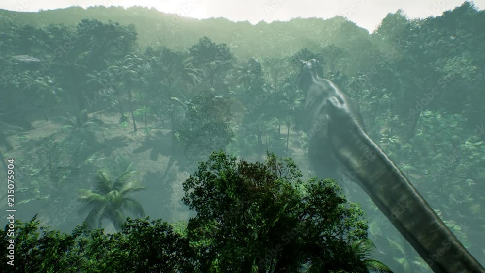 T Rex Tyrannosaur Dinosaur animation in jungle. realistic render. 4k ...
