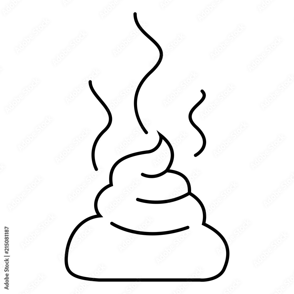 Vector Black Outline Icon - The Piece of Shit Stock Vector | Adobe Stock