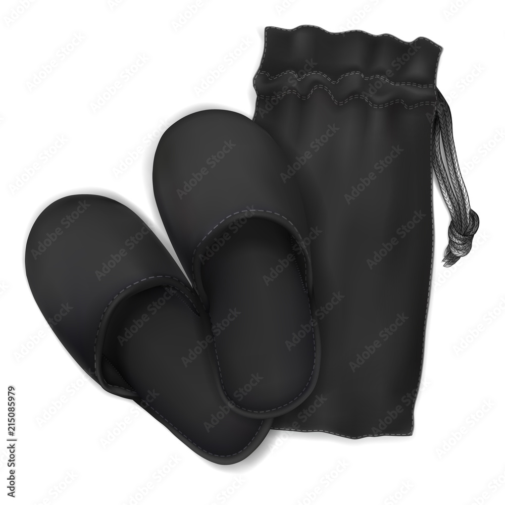 UNn Vector. Mock Up. Black Slippers Stock Vector | Adobe Stock