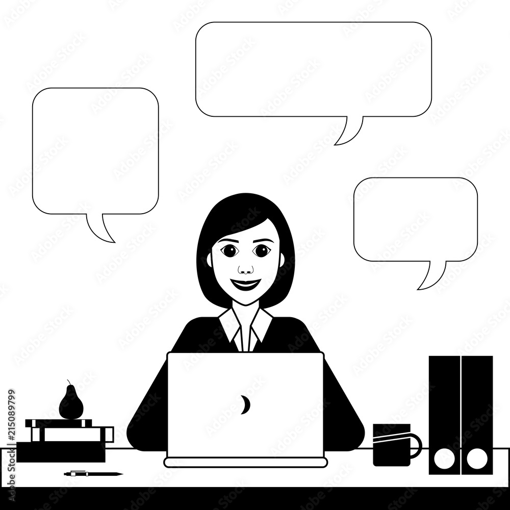 Office Manager Clipart Black And White