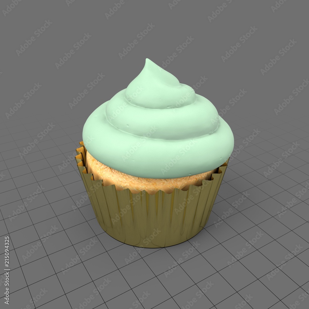 Cupcake with frosting swirl Stock 3D asset | Adobe Stock