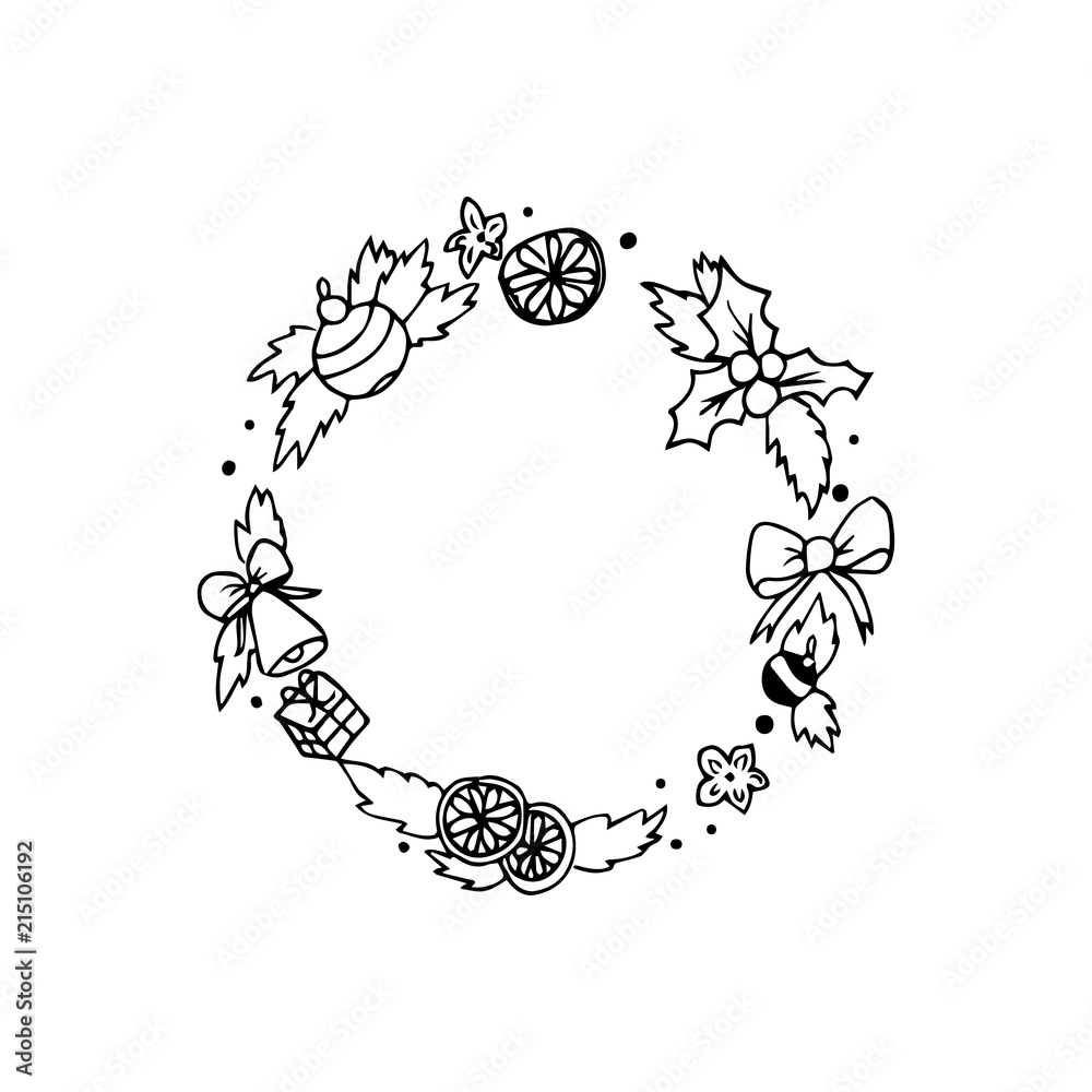 Mistletoe Vector Black And White