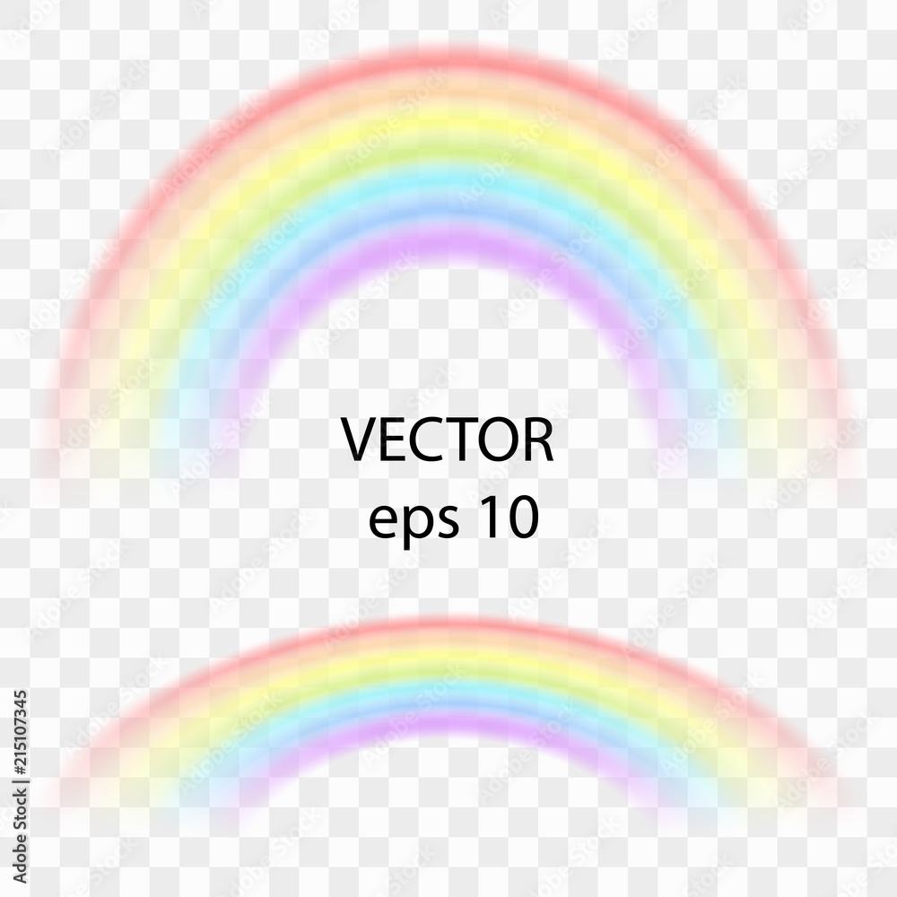 Rainbow on a transparent background. Realistic rainbow effect in the ...