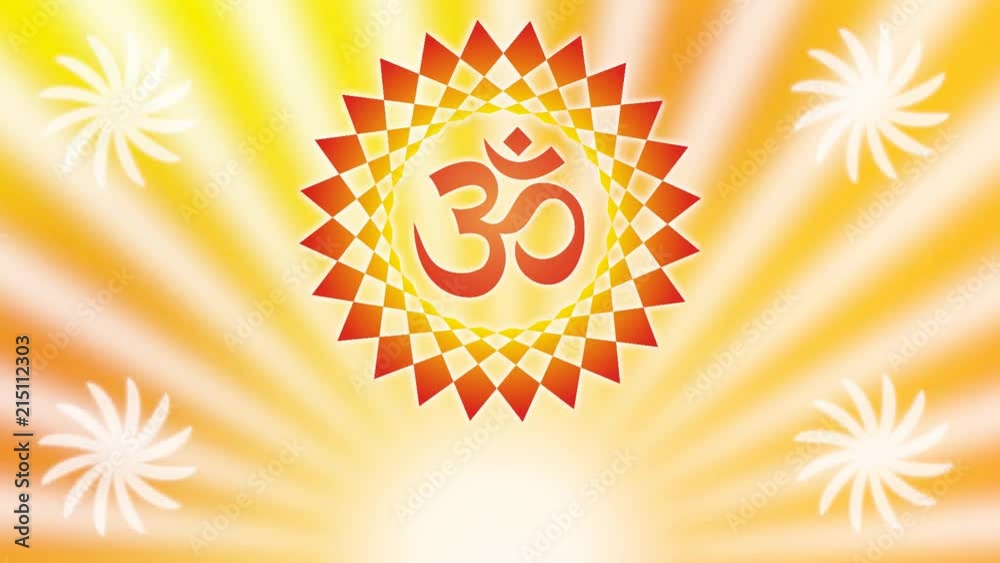 Mandala with the Aum / Om / Ohm sign against the background of the ...