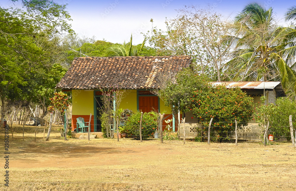 Typical traditional house of the interior of the country in Panama ...