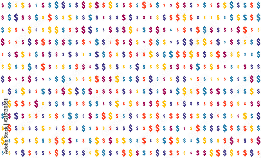 Seamless texture, dollar sign on transparent background, random size ...